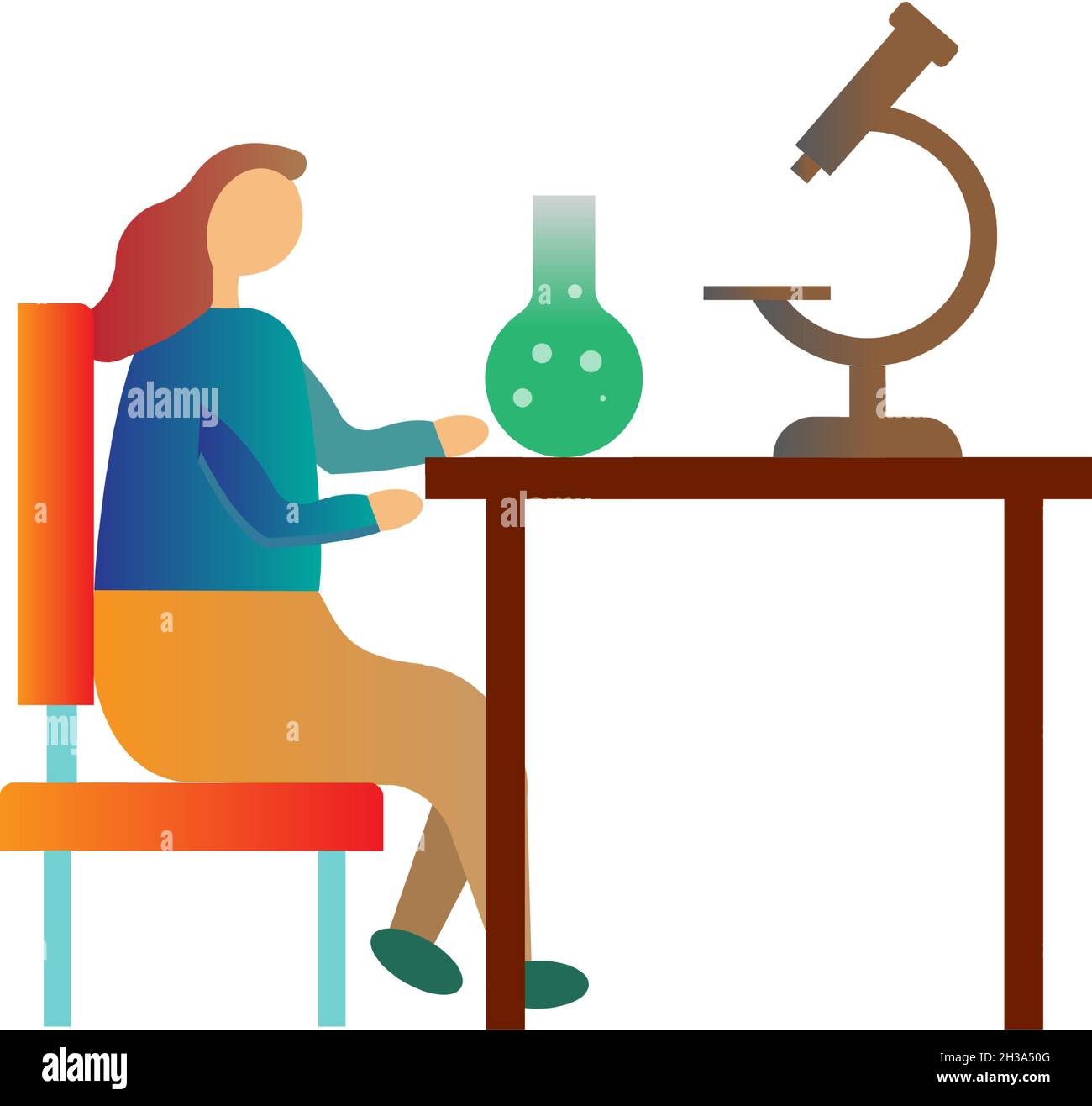 Woman work in biology laboratory icon vector Stock Vector Image & Art ...