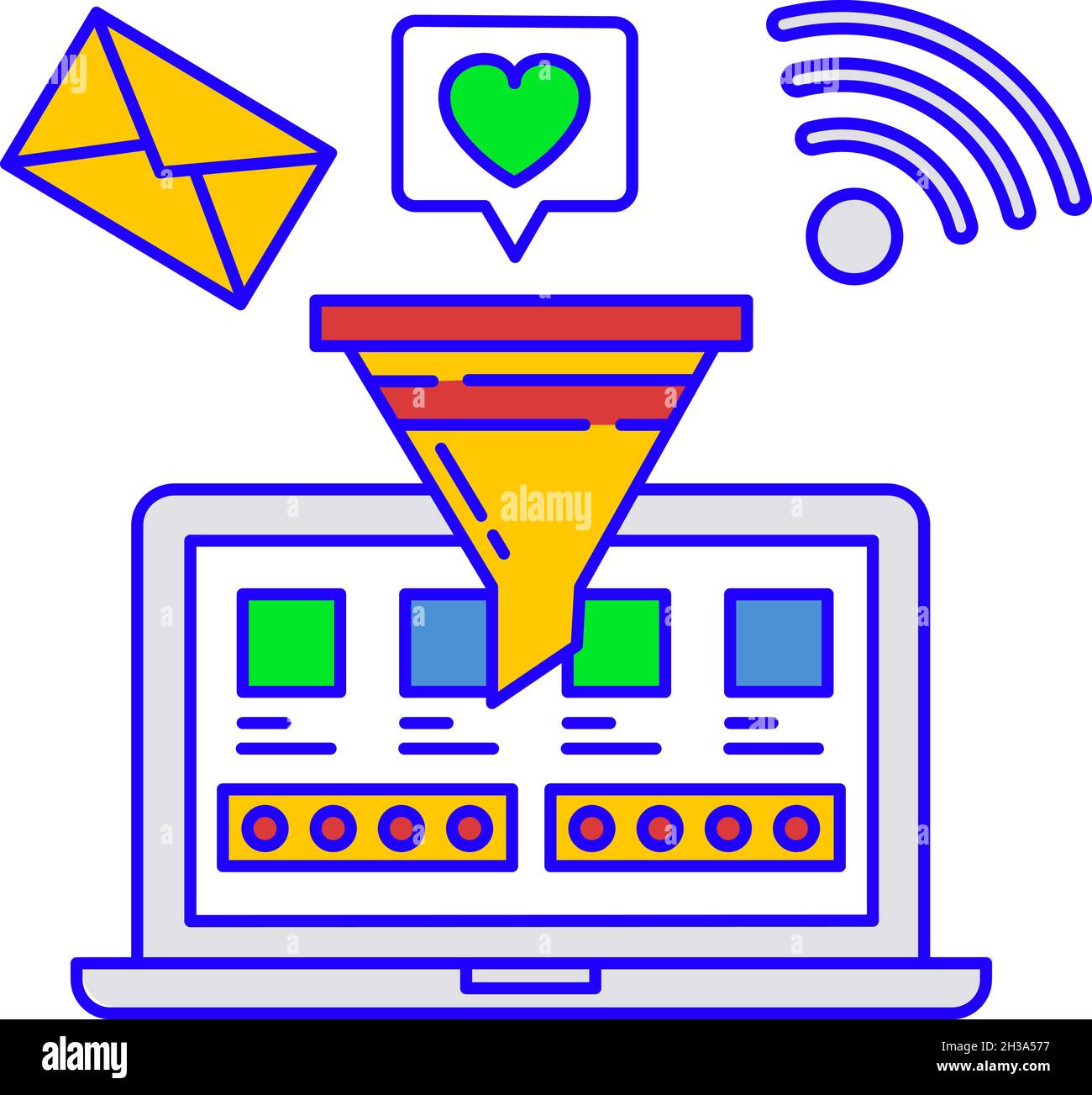 Conversion lead funnel vector icon on white Stock Vector Image & Art ...