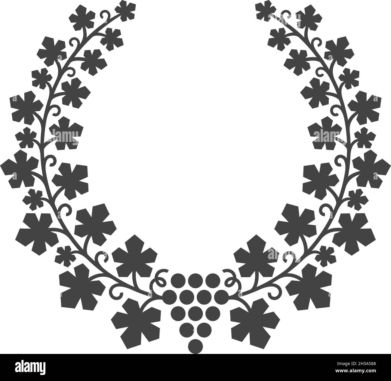 Grape wreath. Winemaking award garland, wine prize frame Stock Vector ...