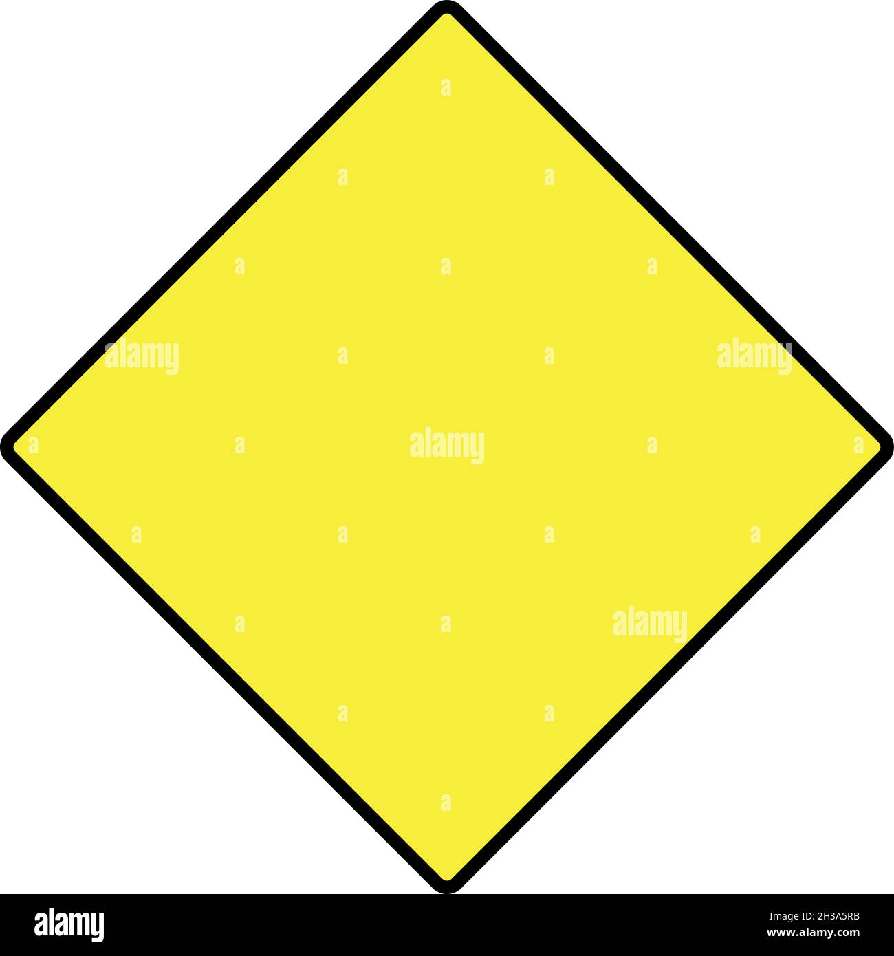 Blank yellow rhombus. Warning road sign. Construction symbol Stock ...