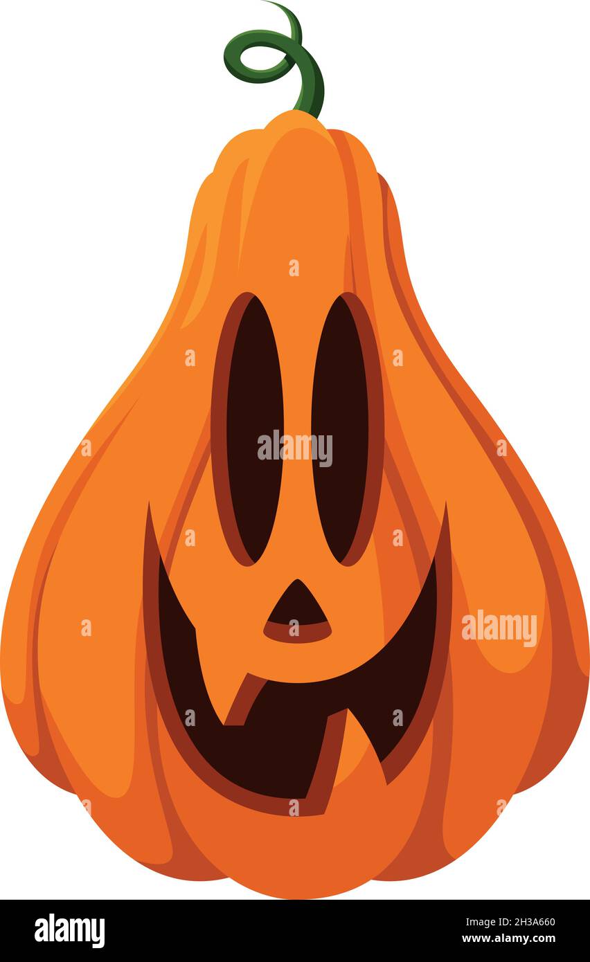 Happy pumpkin cartoon character. Funny carved face Stock Vector Image ...