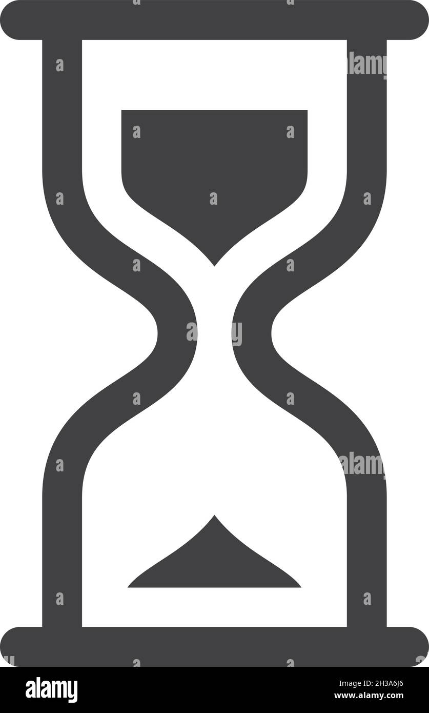 Hourglass icon. Waiting symbol. Black outline style Stock Vector Image ...