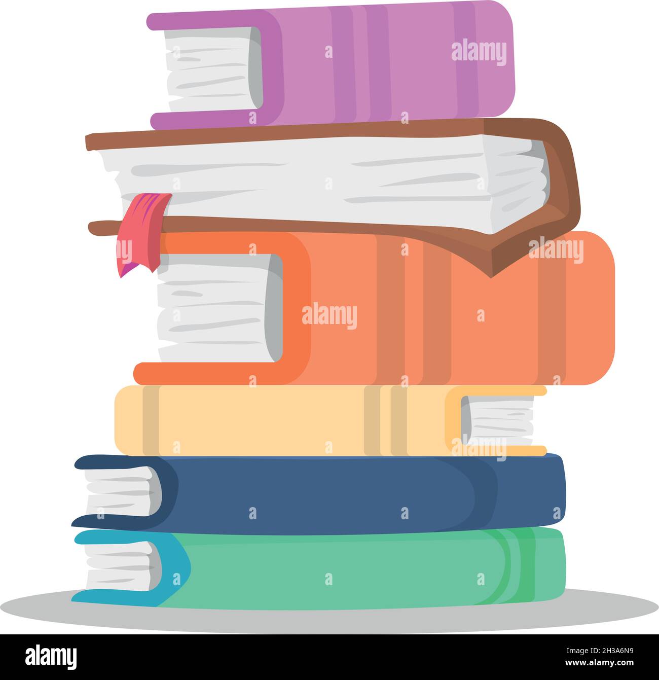 Stack of books icon. Cartoon book pile. Stacked library collection ...