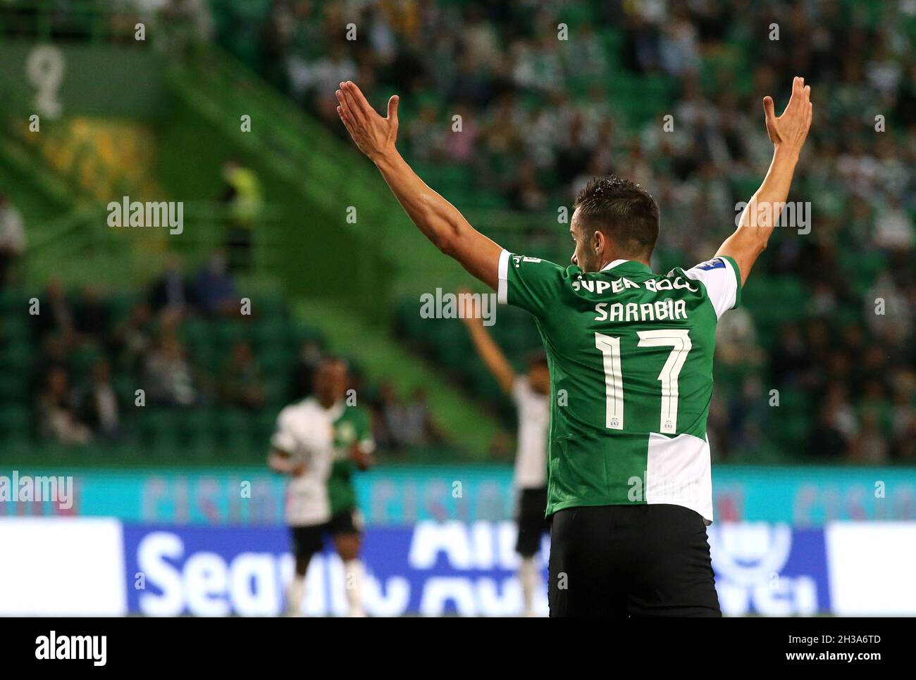 LISBON, PORTUGAL - OCTOBER 26: Pablo Sarabia of Sporting CP reacts ...