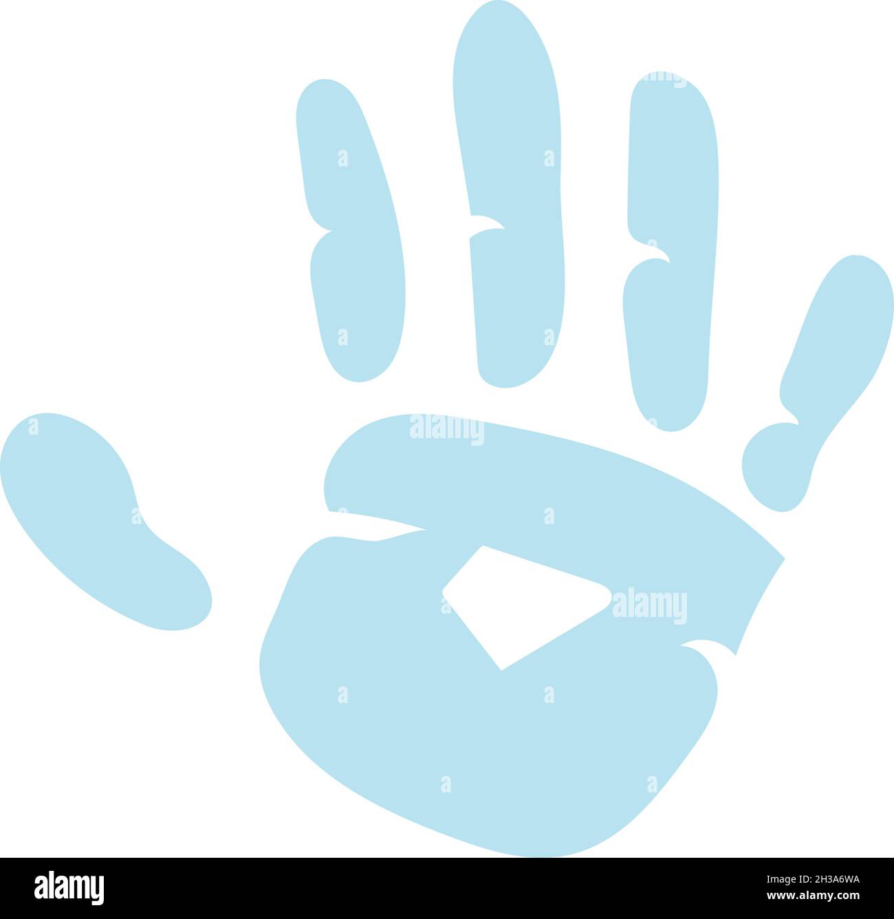 Handprint icon. Hand silhouette. Blue palm print Stock Vector Image ...