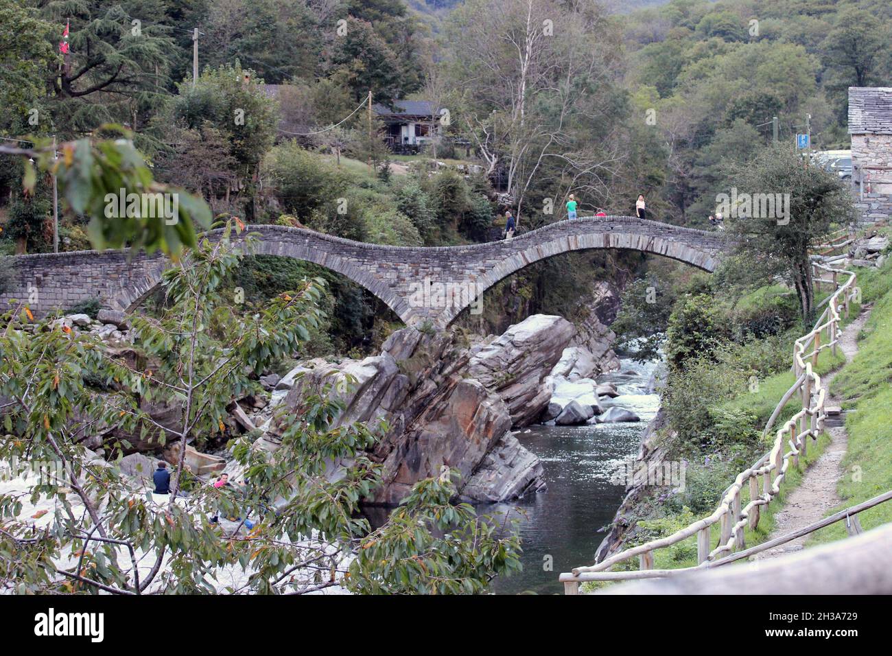 LAVERTEZZO, SWITZERLAND - SEPTEMBER 17, 2021: people enjoy the ...