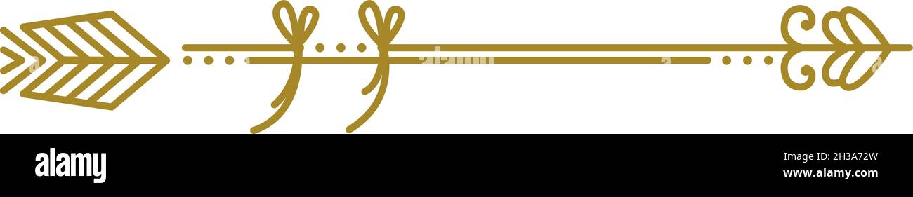 Hand drawn vintage divider. Golden decorative arrow Stock Vector Image ...