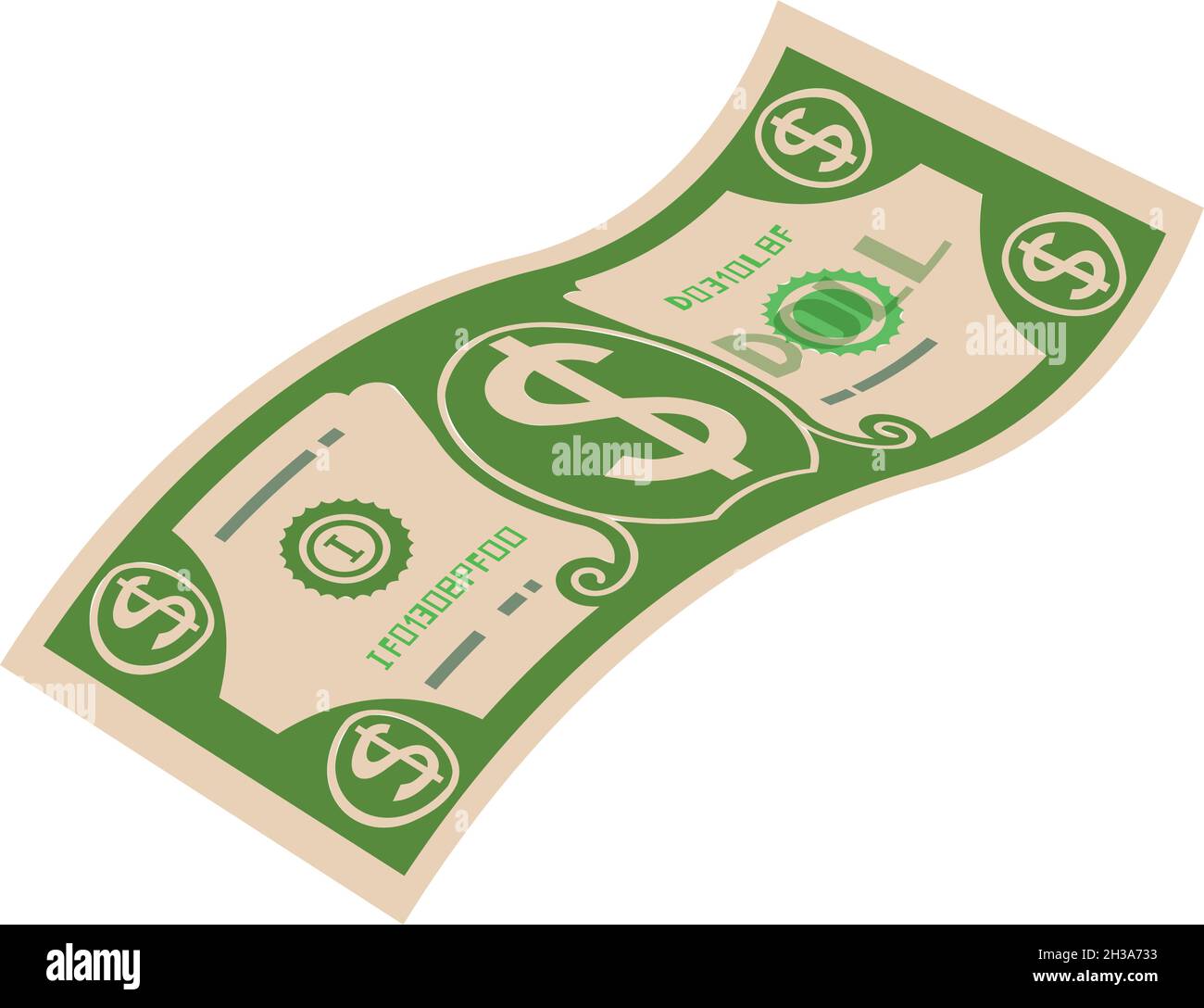 Dollar bill flying. Paper money banknote. Cash vector illustration ...