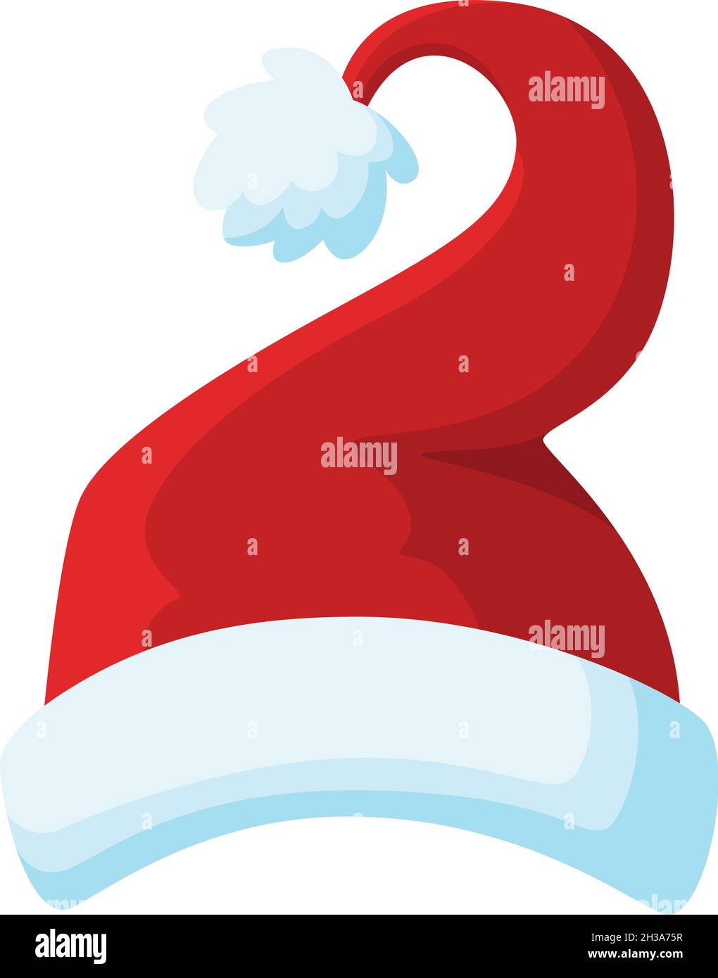 Christmas red hat. Holday celebration symbol in cartoon style Stock ...