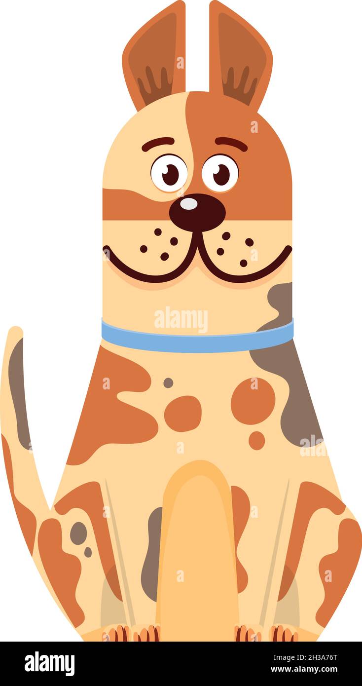 Sitting dog icon. Front view. Happy cartoon character Stock Vector ...