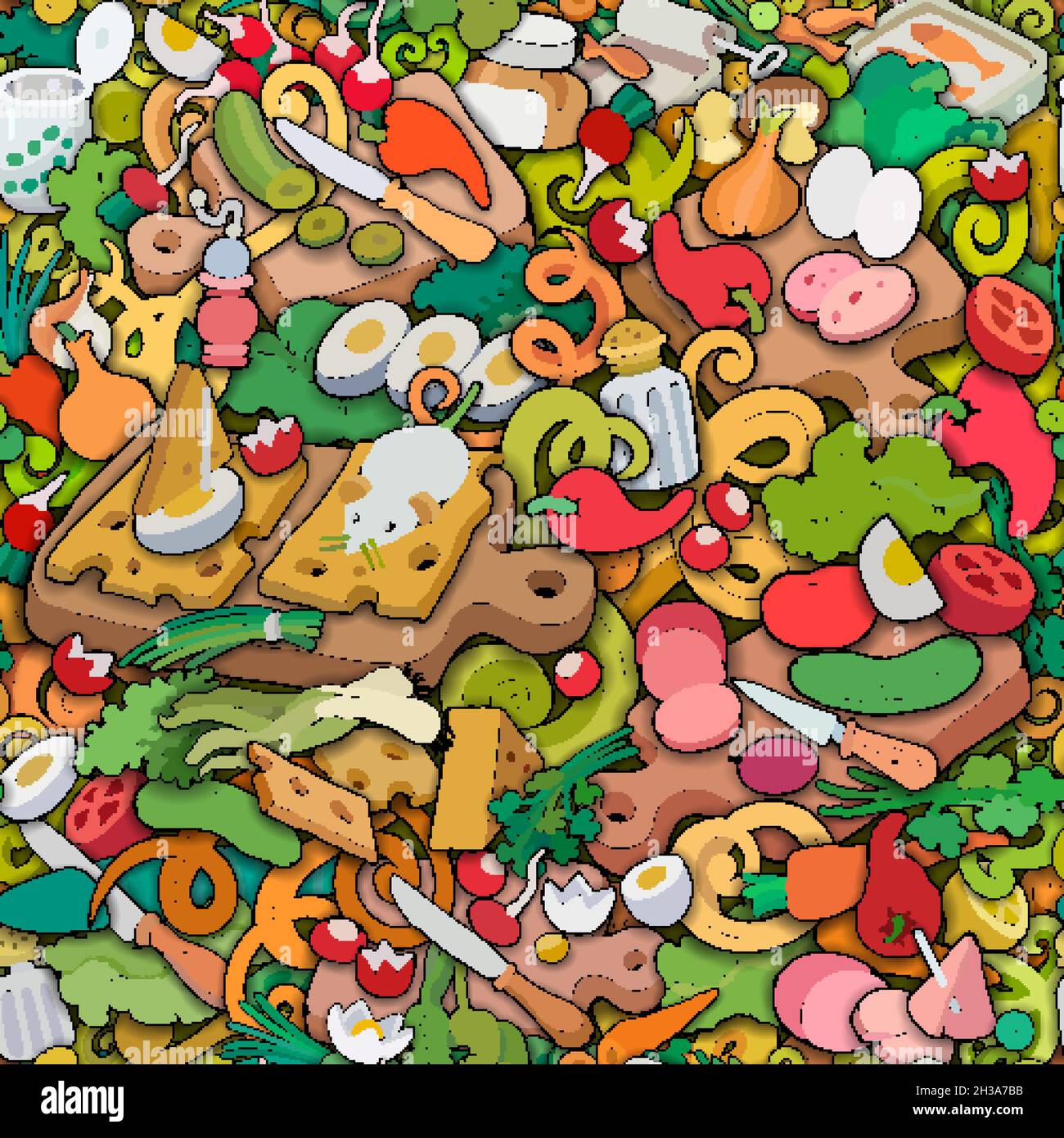 Food and Dishes seamless pattern Stock Vector Image & Art - Alamy