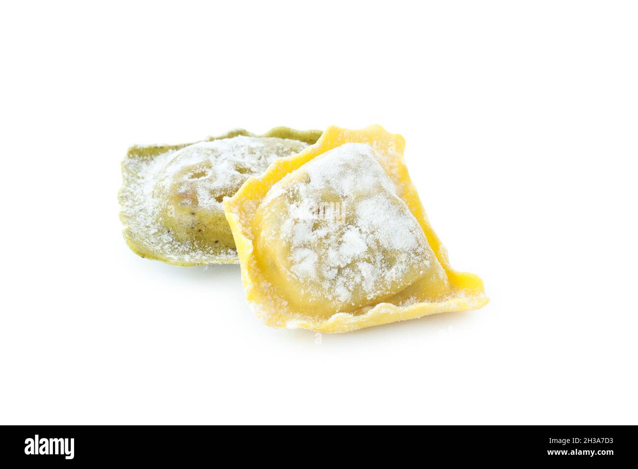 Tasty raw ravioli isolated on white background Stock Photo - Alamy