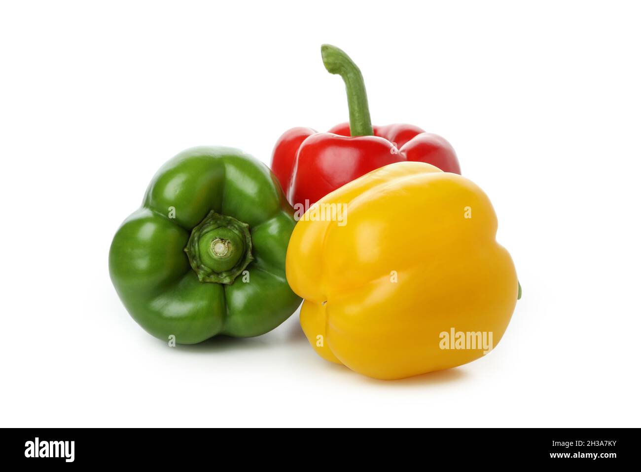 Multi-colored bell pepper isolated on white background Stock Photo - Alamy