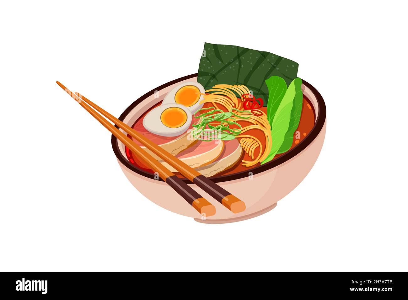 Traditional asian miso ramen soup in bowl Stock Vector Image & Art - Alamy
