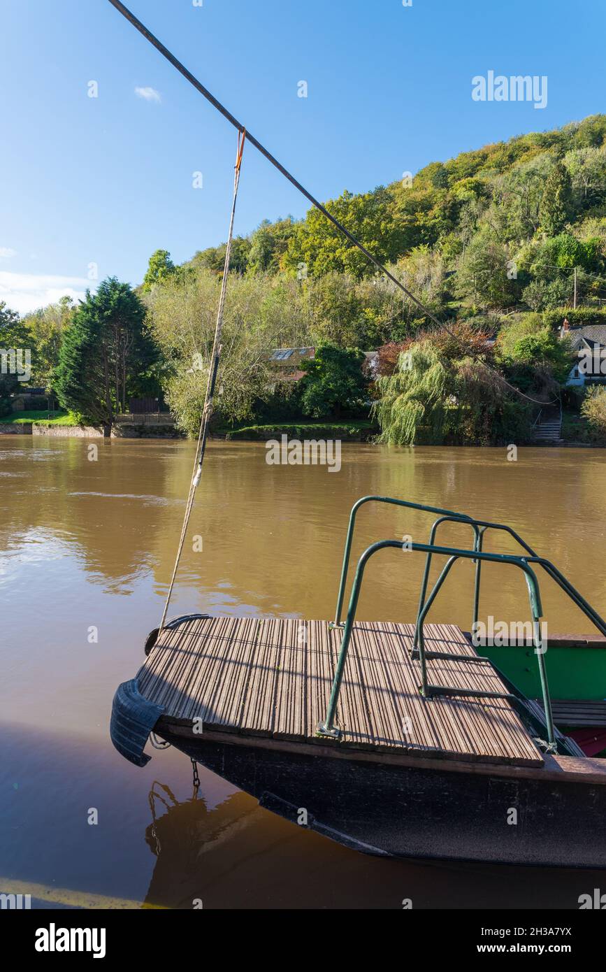 The hand ferry at Symonds Yat, a small village which straddles the ...