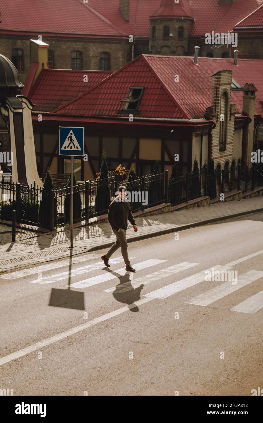 Bearded man crossing the road hi-res stock photography and images - Alamy