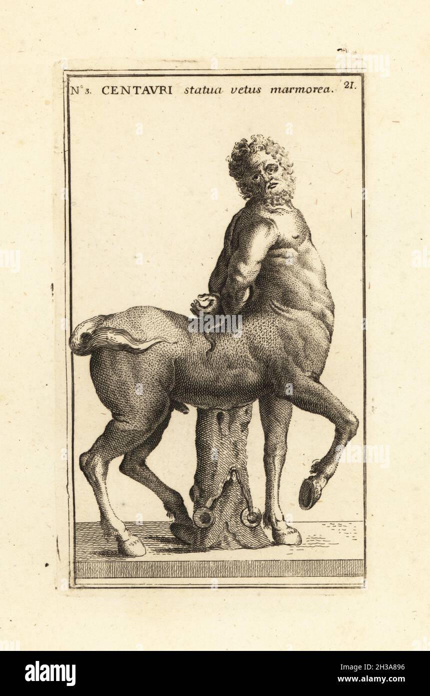 Centauri statua vetus marmorea copperplate engraving hi-res stock ...