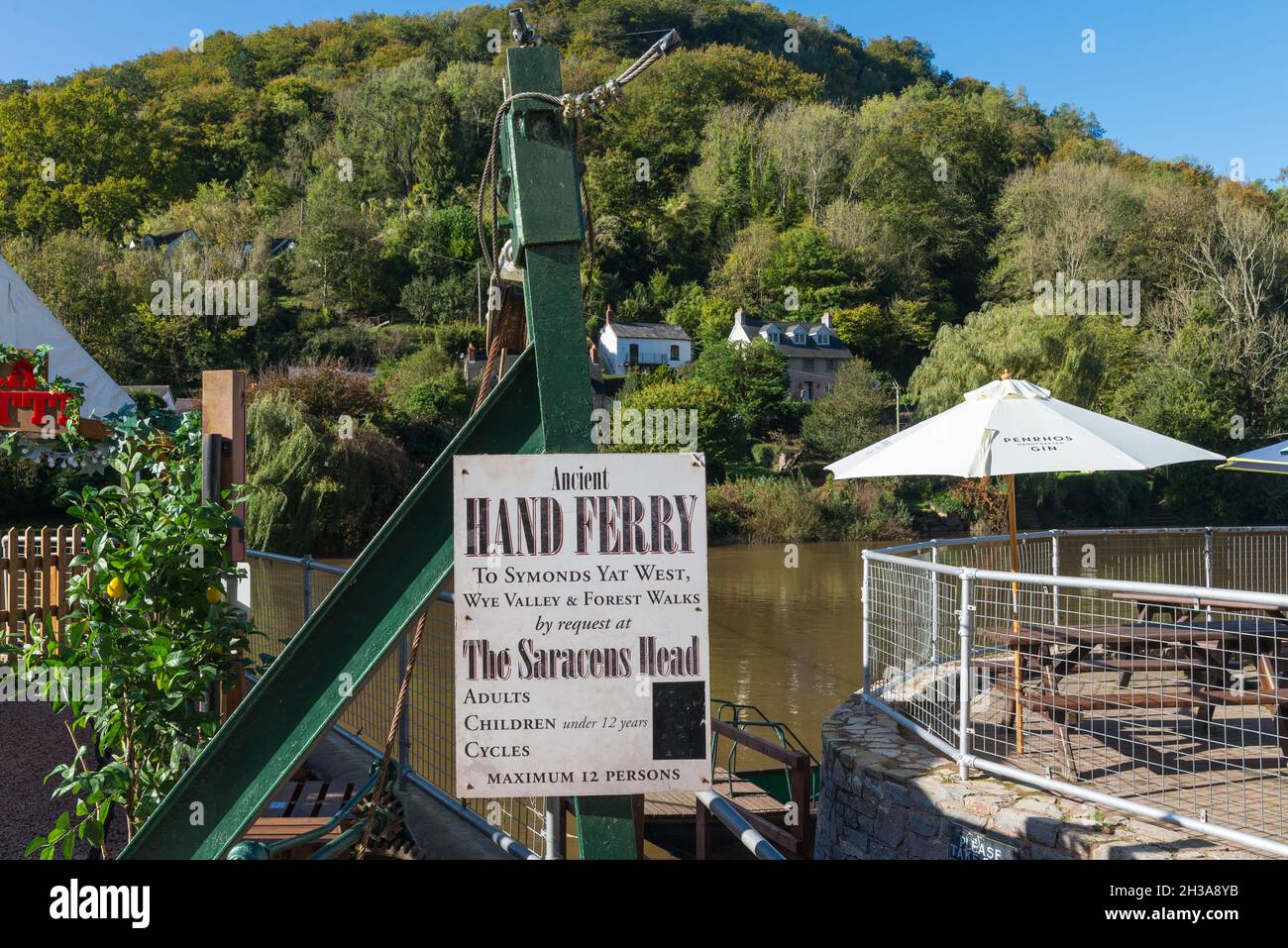 The hand ferry at Symonds Yat, a small village which straddles the ...