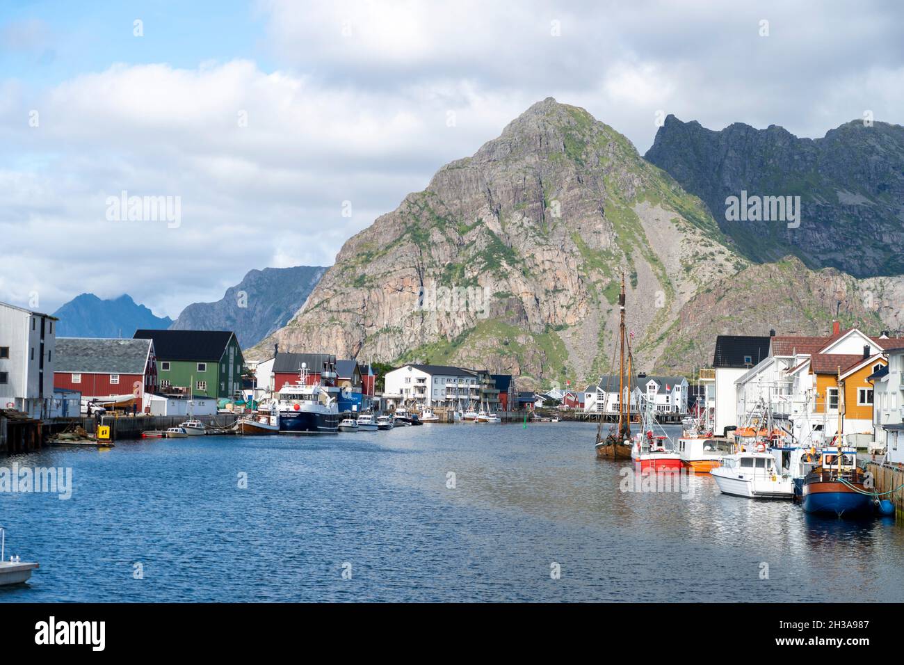 Henningsvær 20210814.The old fishing village Henningsvaer is protected ...