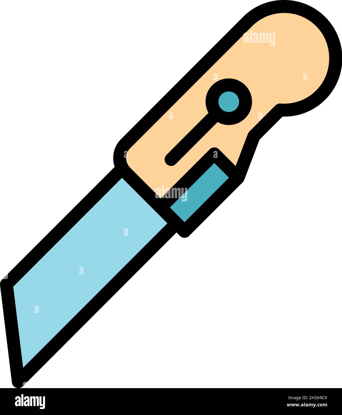 Danger cutter icon. Outline danger cutter vector icon color flat ...