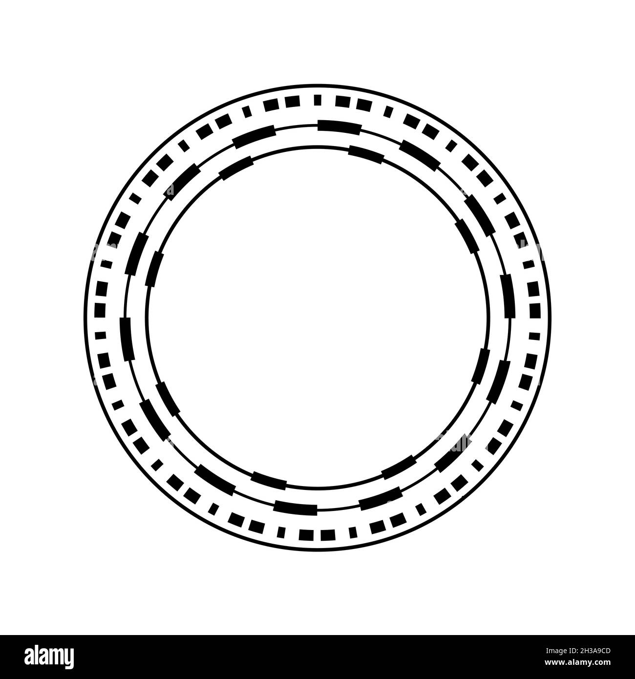 Digital circle frame isolated on white background Stock Vector Image ...