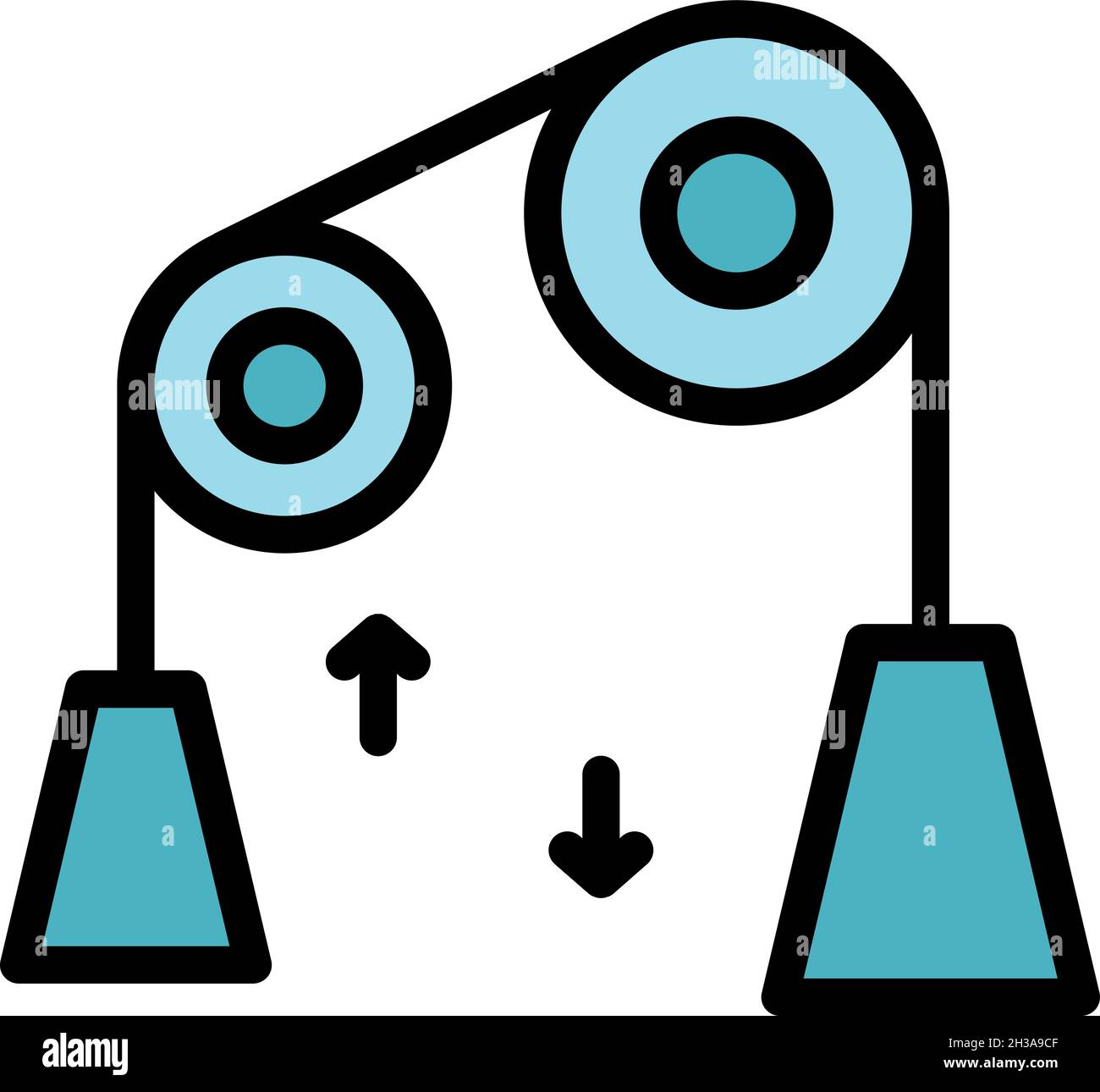 The force of gravity icon. Outline force of gravity vector icon thin ...