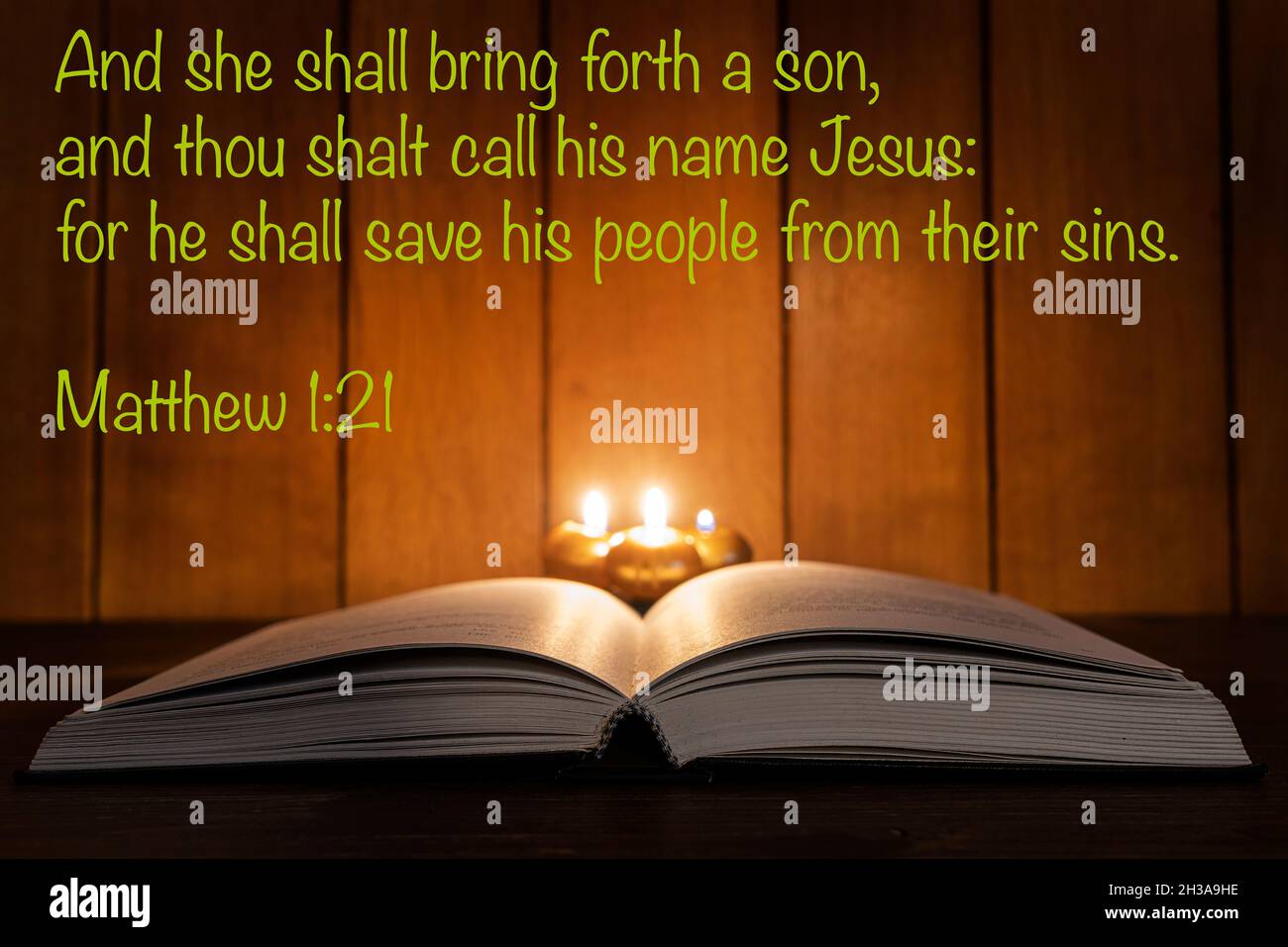 Open bible candles hi-res stock photography and images - Alamy