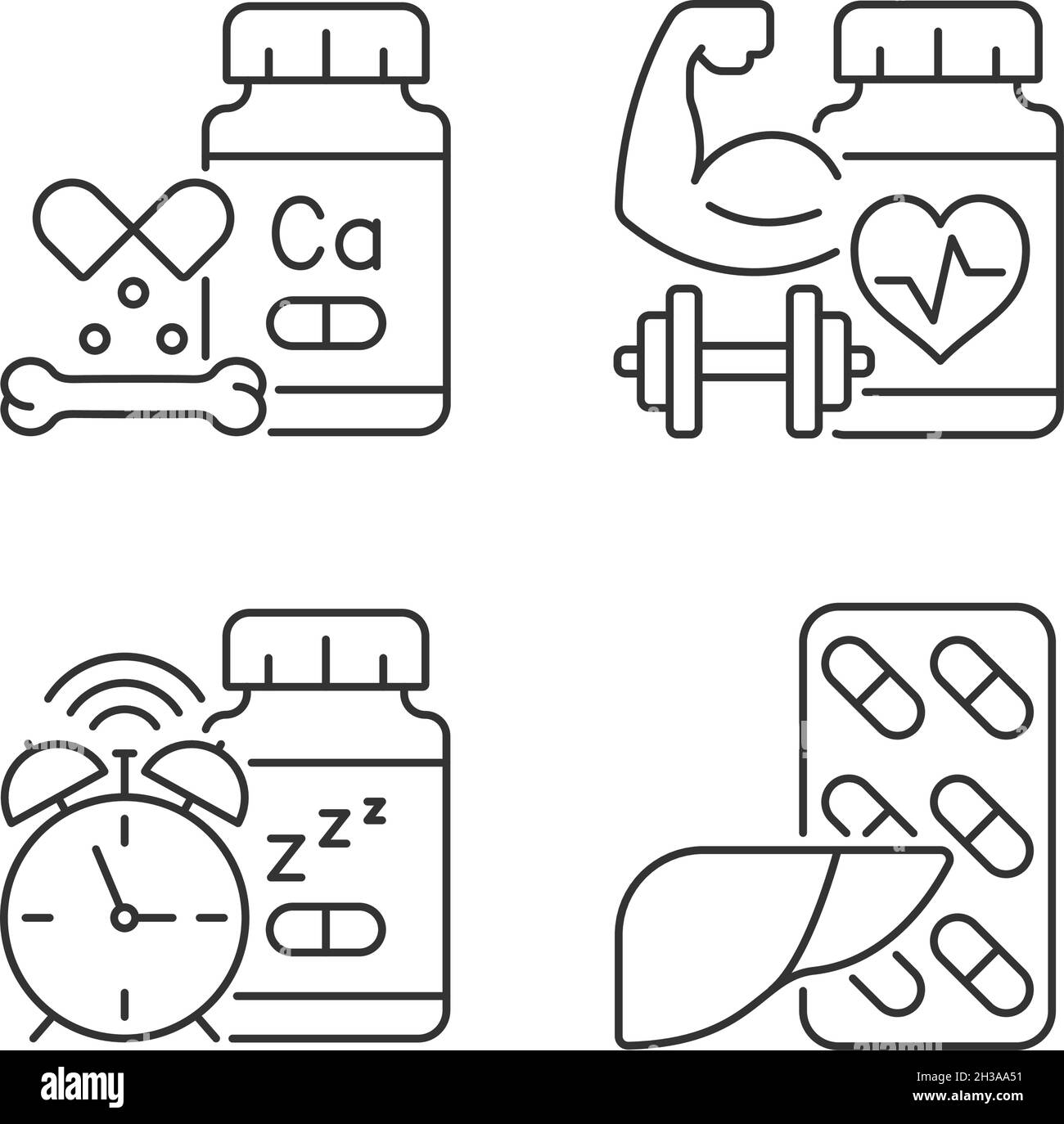 Food supplements linear icons set Stock Vector Image & Art - Alamy