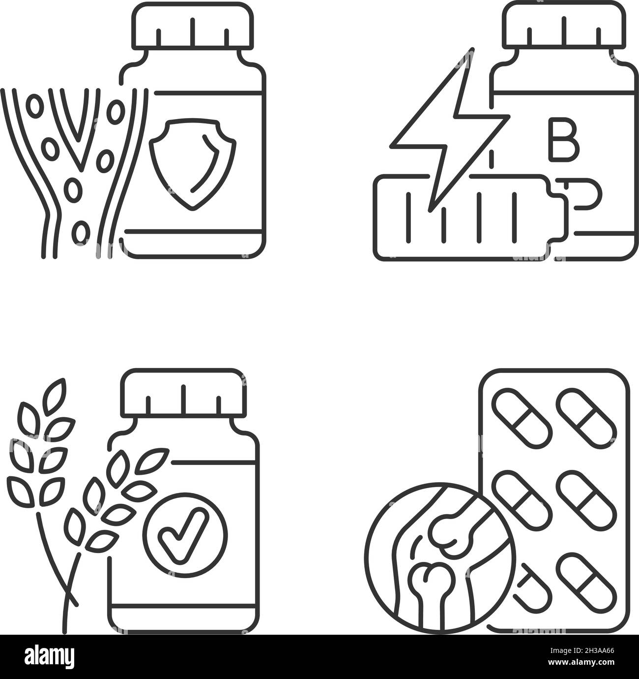 Food supplements linear icons set Stock Vector Image & Art - Alamy