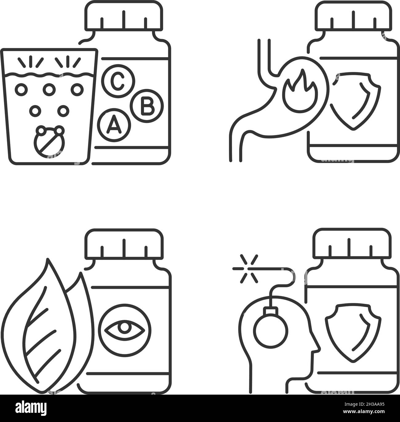 Food supplements linear icons set Stock Vector Image & Art - Alamy