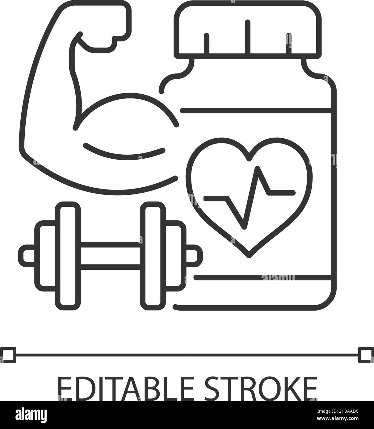 Cardiovascular supplements for athletes linear icon Stock Vector Image ...