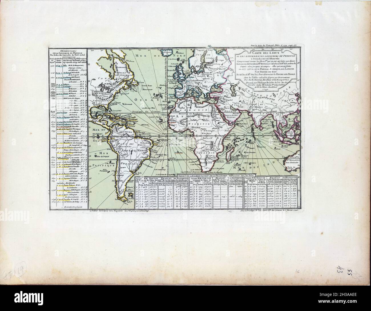 Historic illustrated vintage 18-19th century world map Stock Photo - Alamy