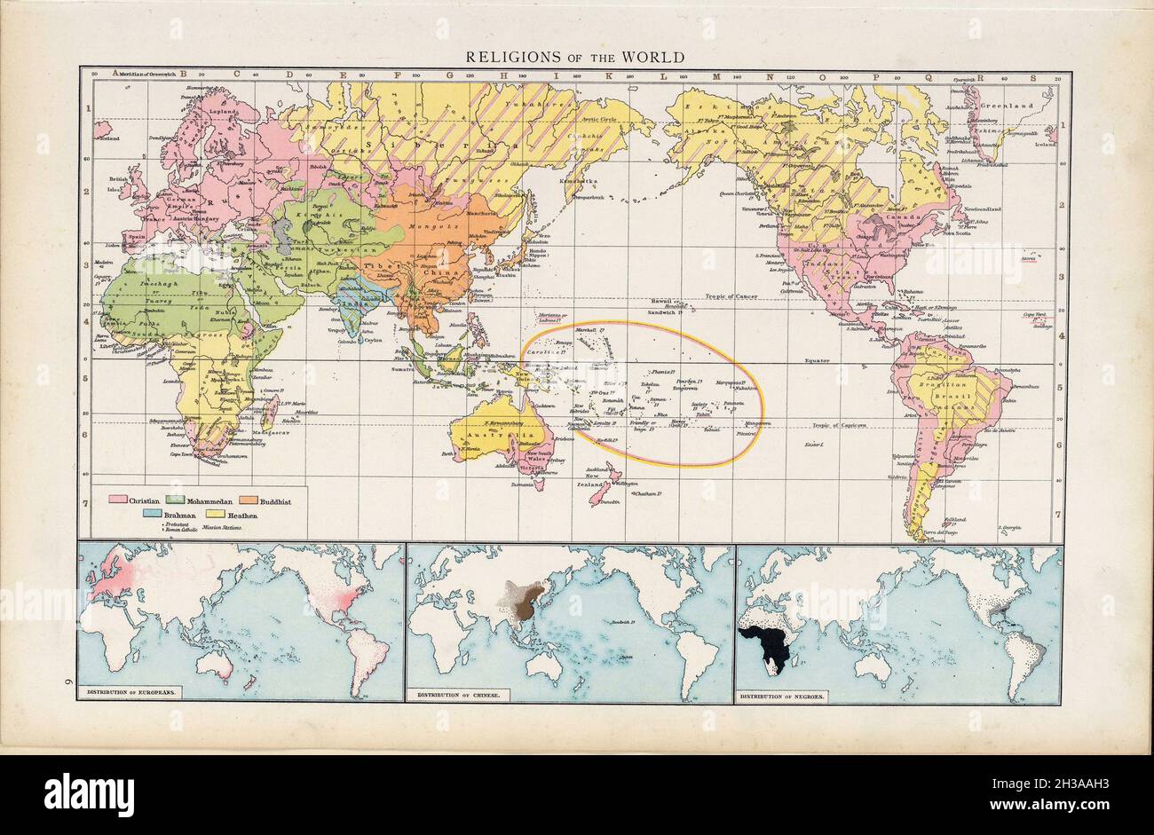 Historic illustrated vintage 18-19th century world map Stock Photo - Alamy