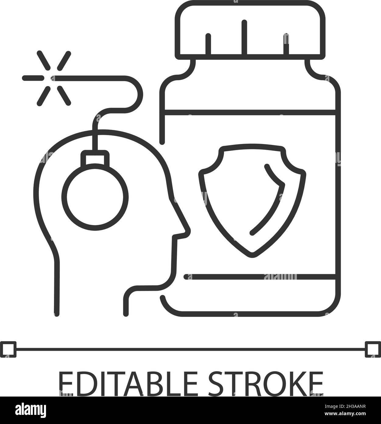 Anxiety supplements linear icon Stock Vector Image & Art - Alamy