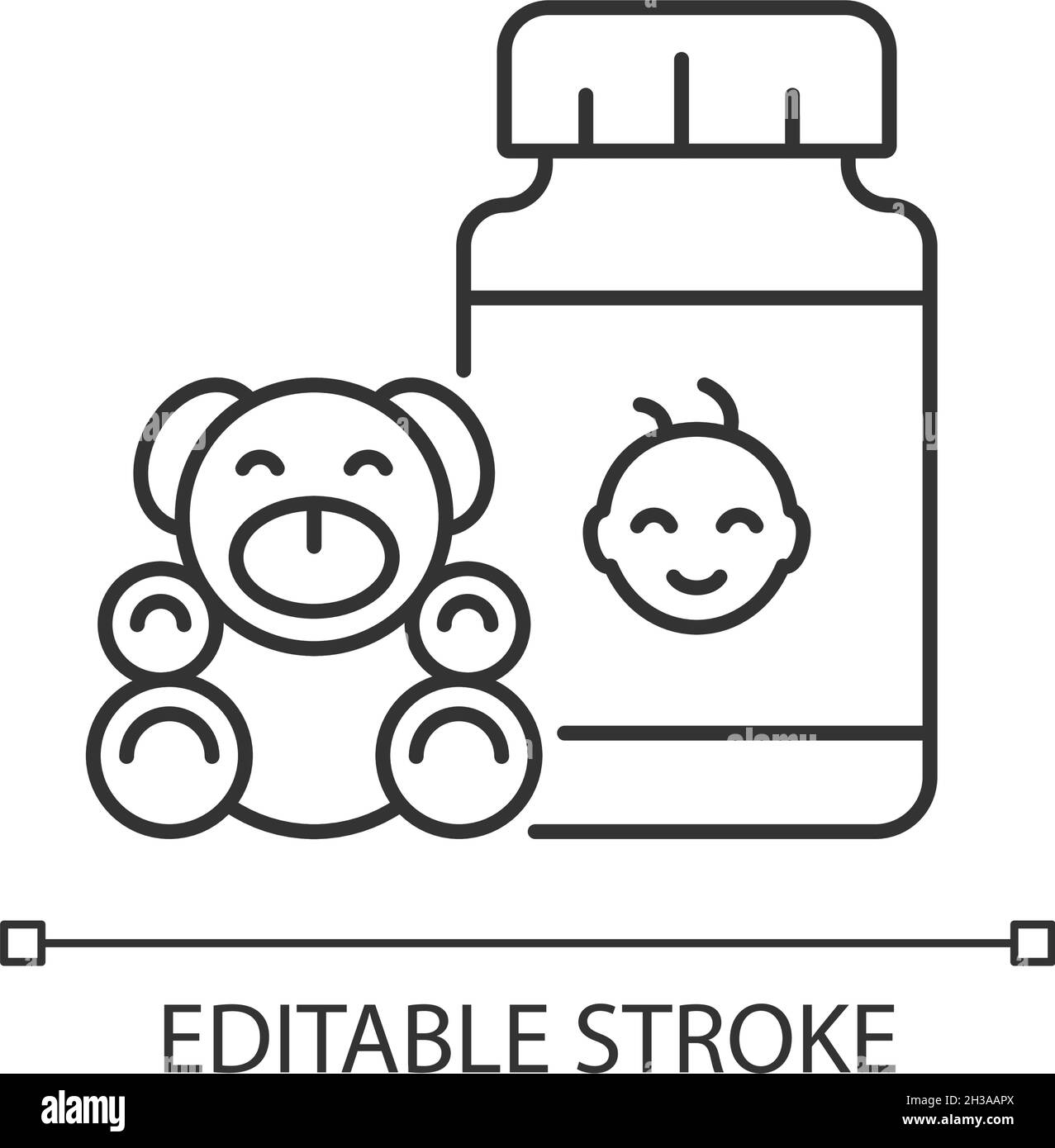 Kid growth supplements linear icon Stock Vector Image & Art - Alamy