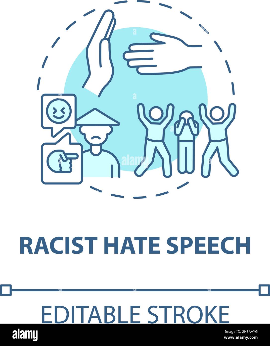 Racist hate speech blue concept icon Stock Vector Image & Art - Alamy