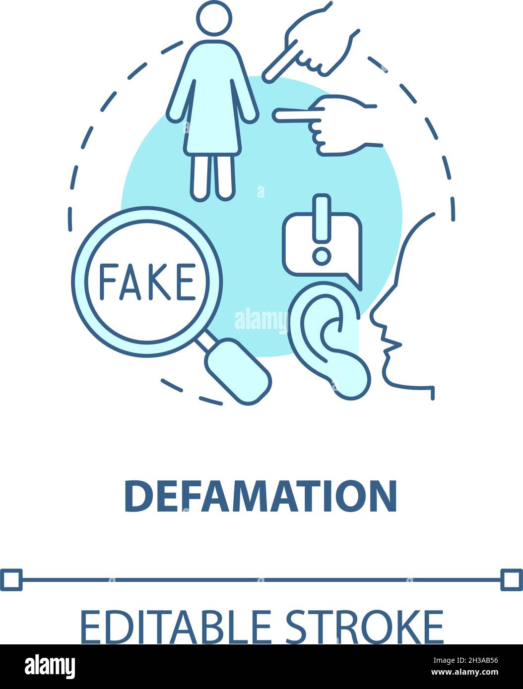 Defamation blue concept icon Stock Vector Image & Art - Alamy