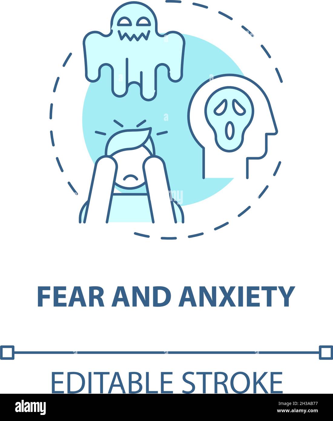 Fear and anxiety blue concept icon Stock Vector Image & Art - Alamy