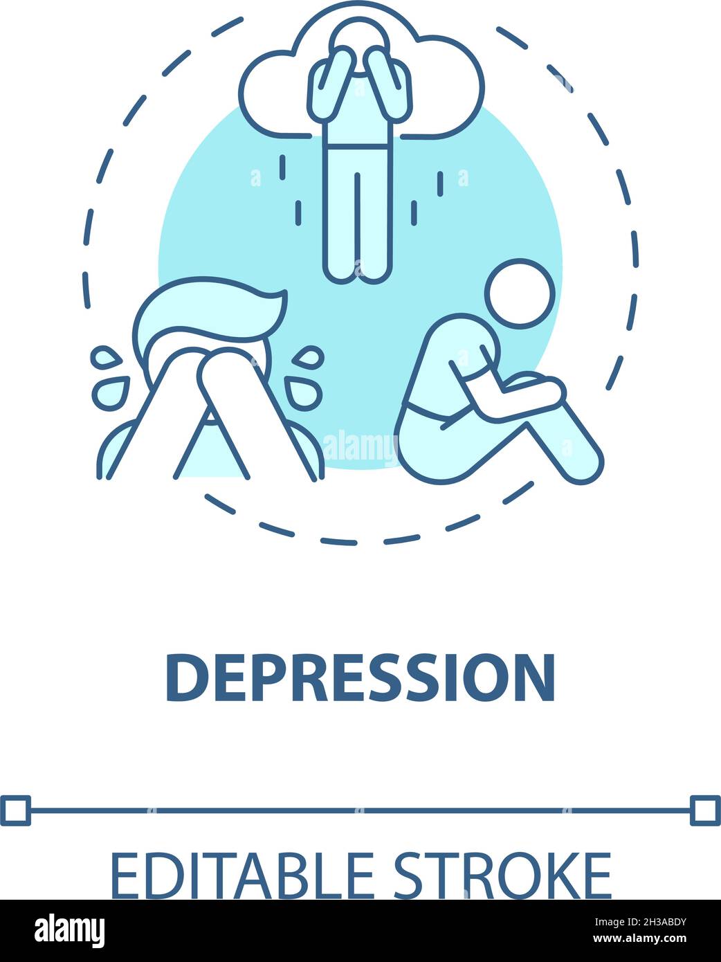 Depression blue concept icon Stock Vector Image & Art - Alamy