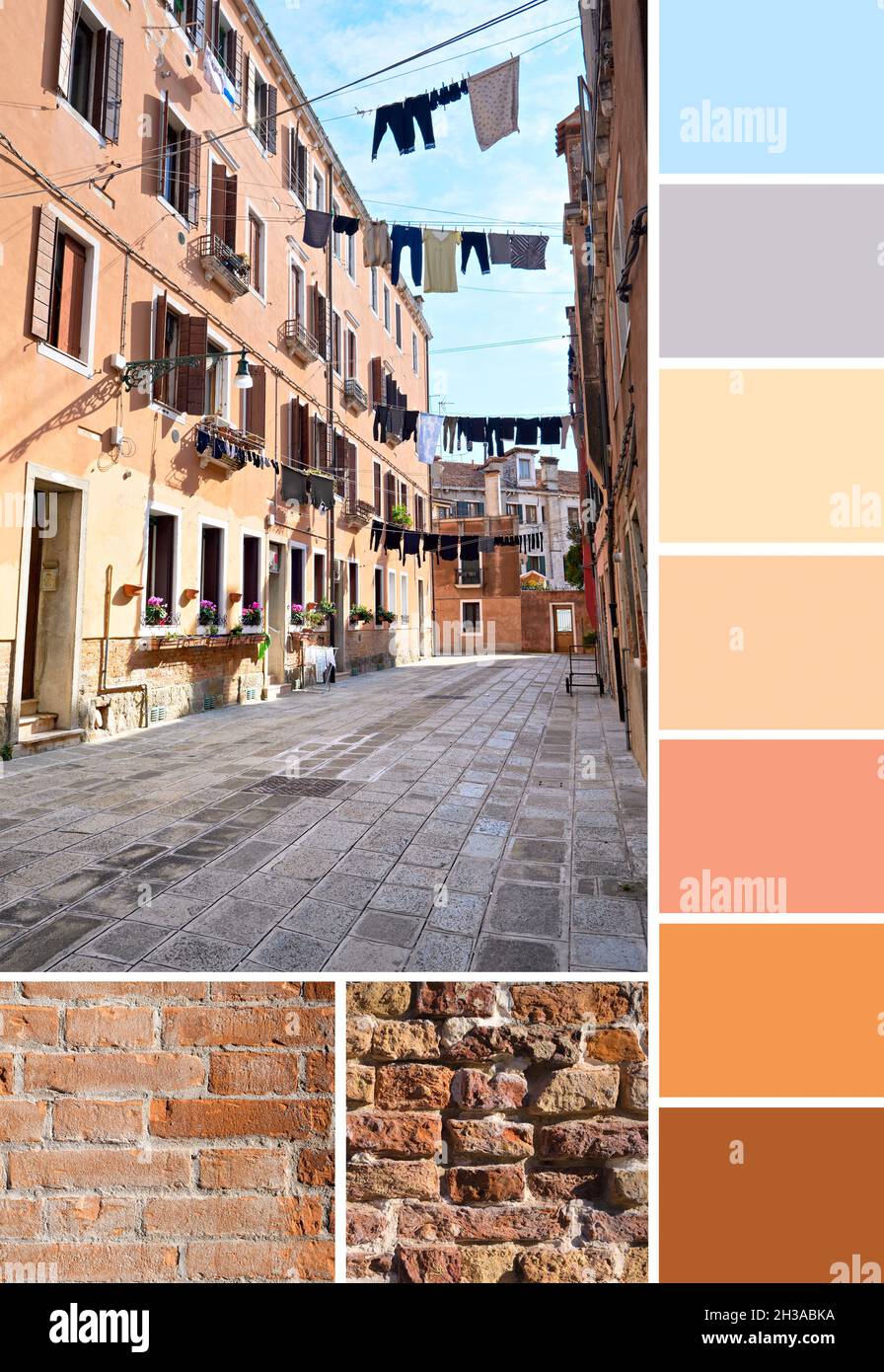 Color matching palette from image of washing lines across street in ...