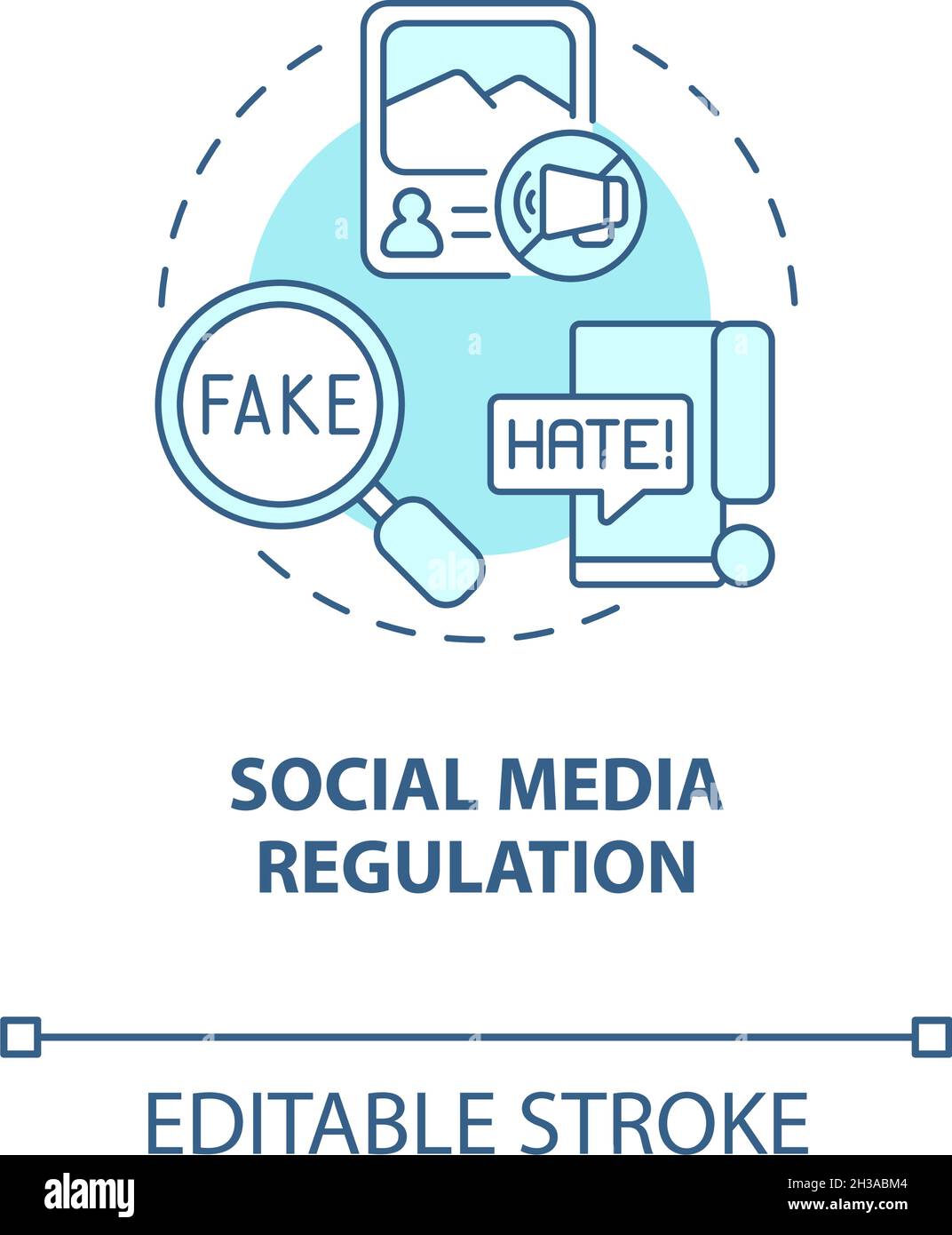 Social media regulation blue concept icon Stock Vector Image & Art - Alamy