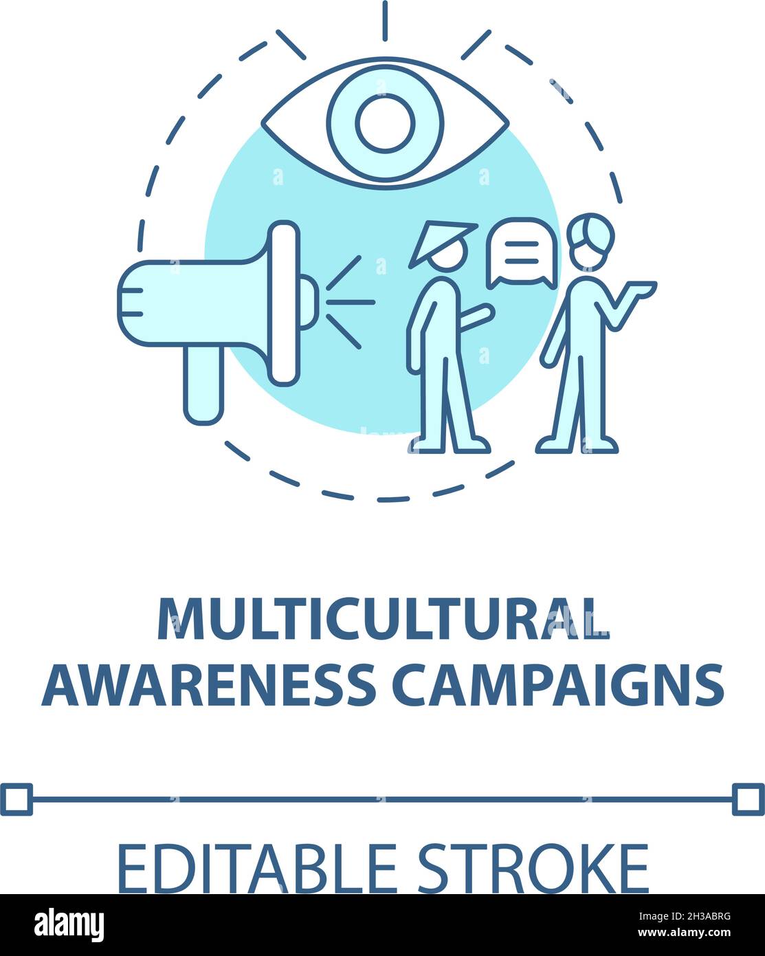 Multicultural awareness campaigns blue concept icon Stock Vector Image ...