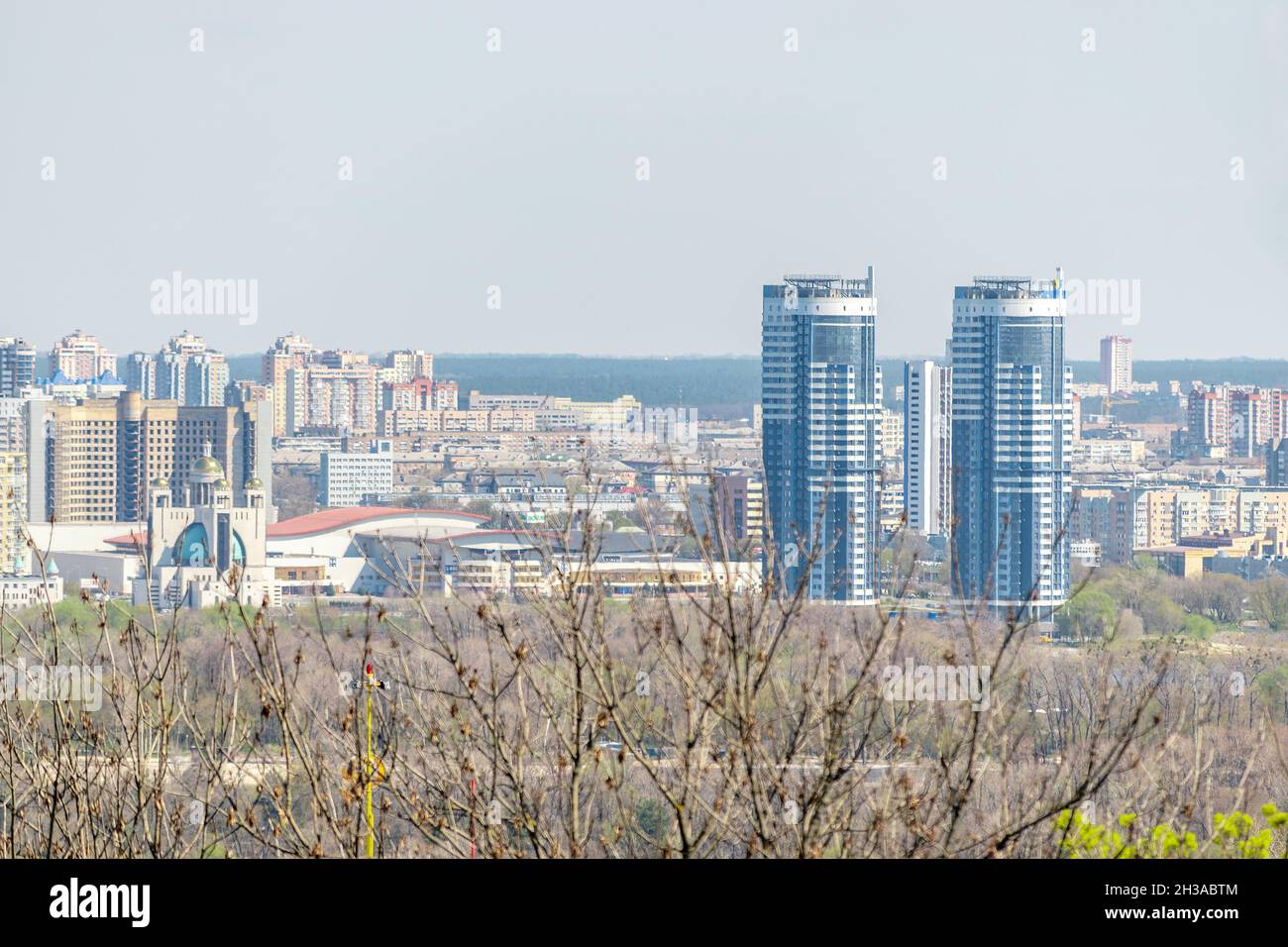 Landscape view of city with houses in Kyiv, Ukraine Stock Photo - Alamy