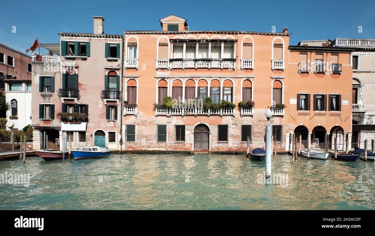 Architecture of Venice, Italy. Historic houses by the water ...