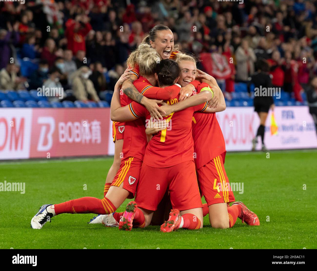 CARDIFF, WALES - OCTOBER 26: (Top) Natasha Harding (L-R) Rhiannon ...