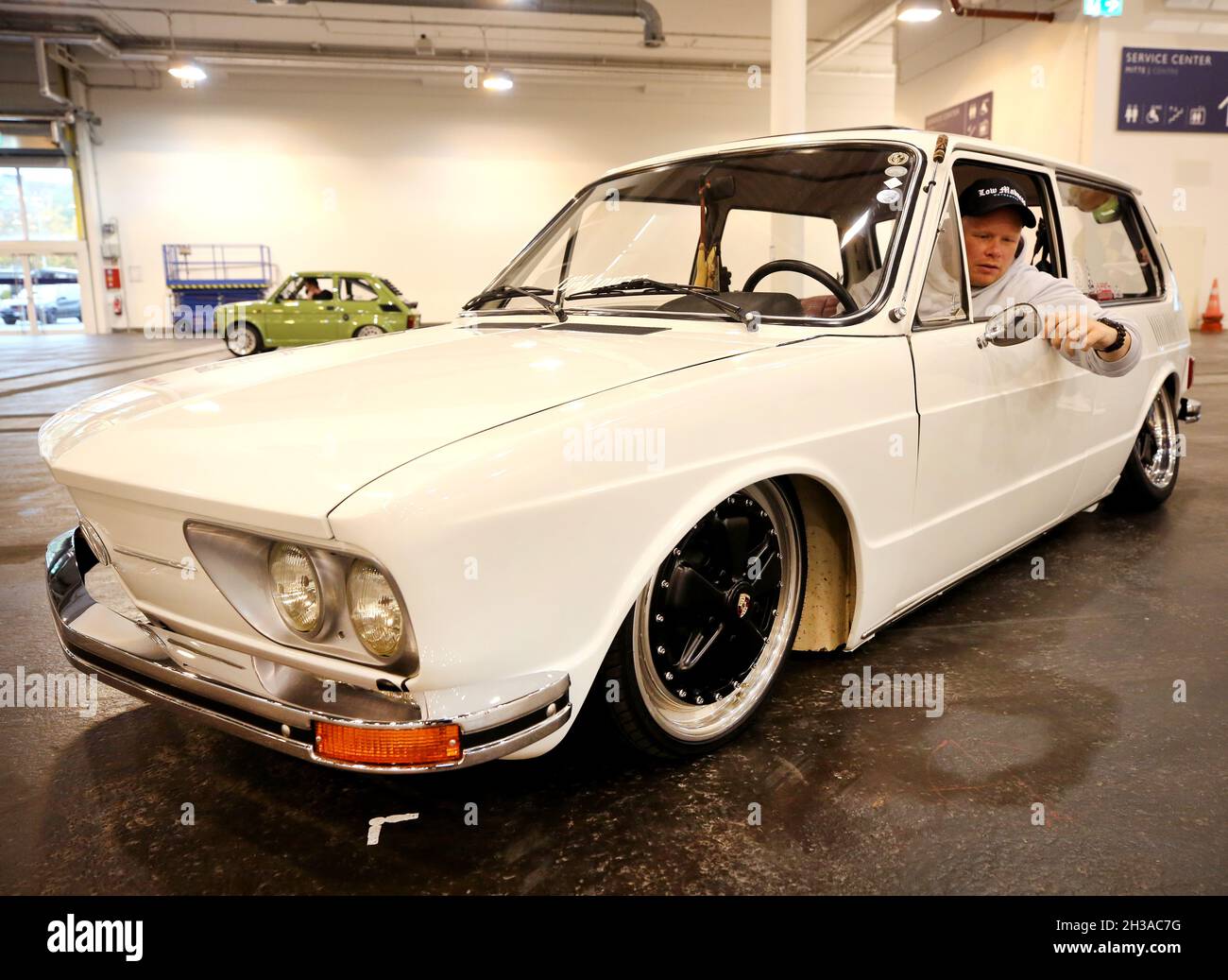 Essen, Germany. 27th Oct, 2021. The tuned VW Brasilia built in 1977 is ...