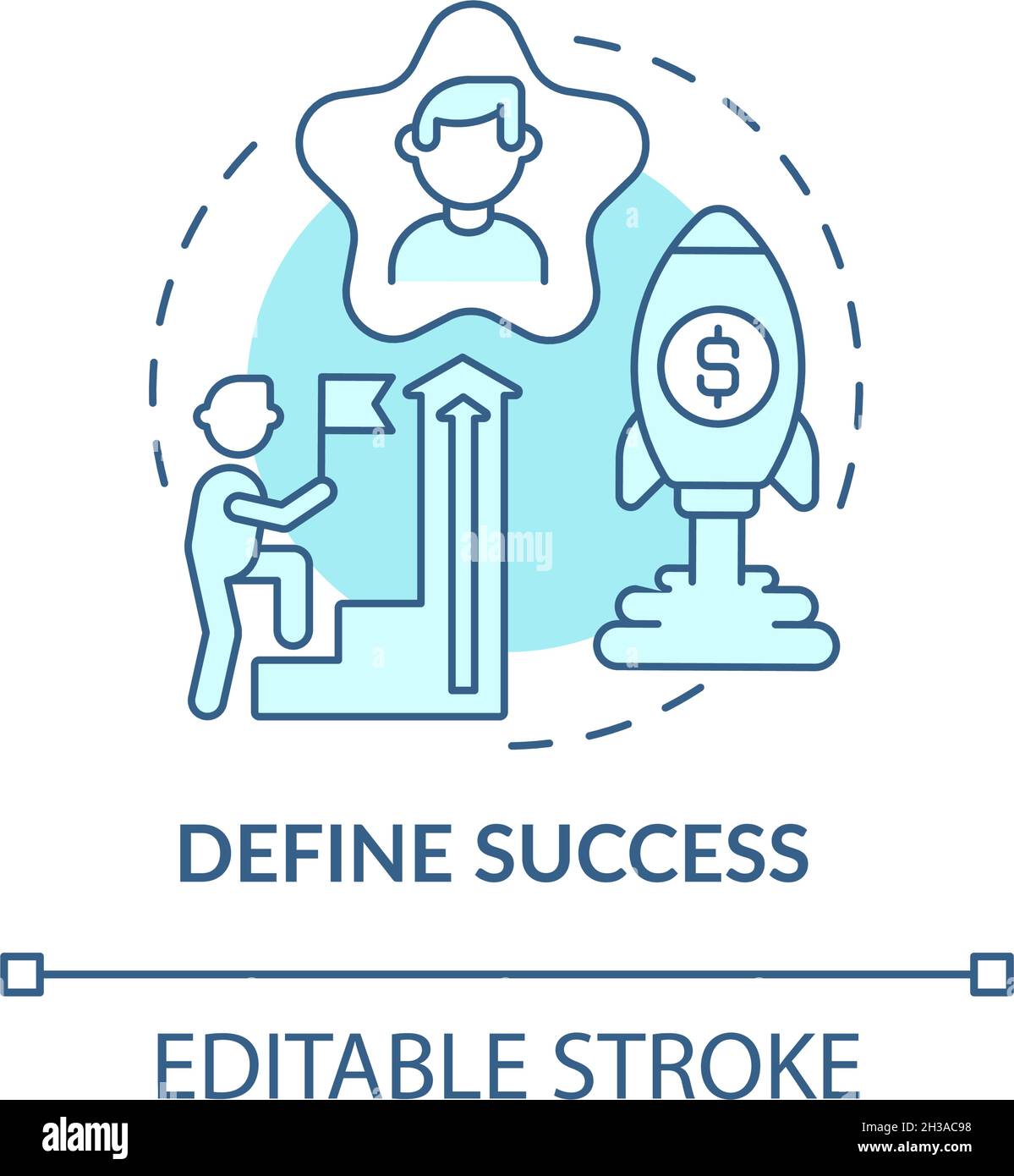 Define success blue concept icon Stock Vector Image & Art - Alamy