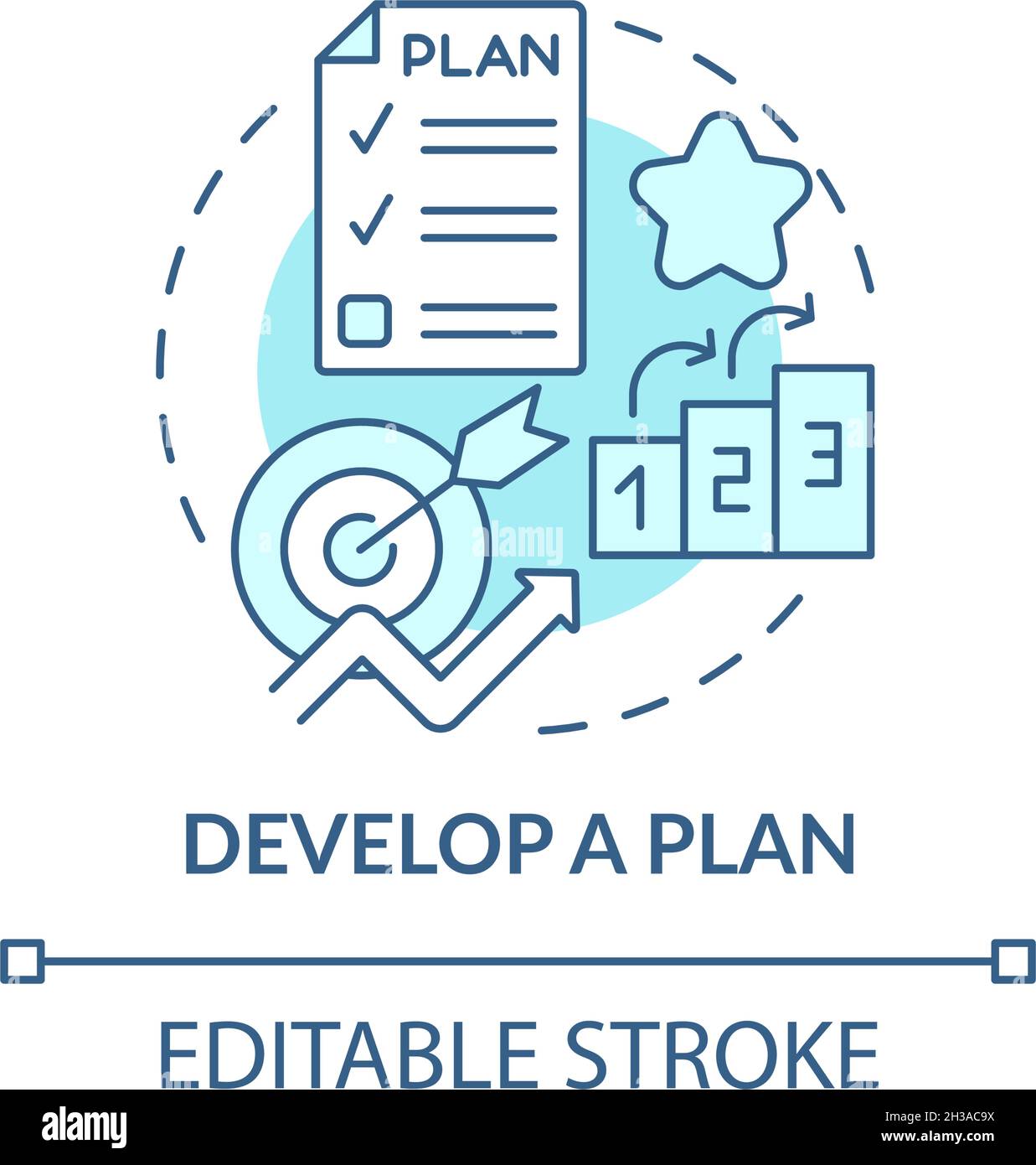 Develop plan blue concept icon Stock Vector Image & Art - Alamy