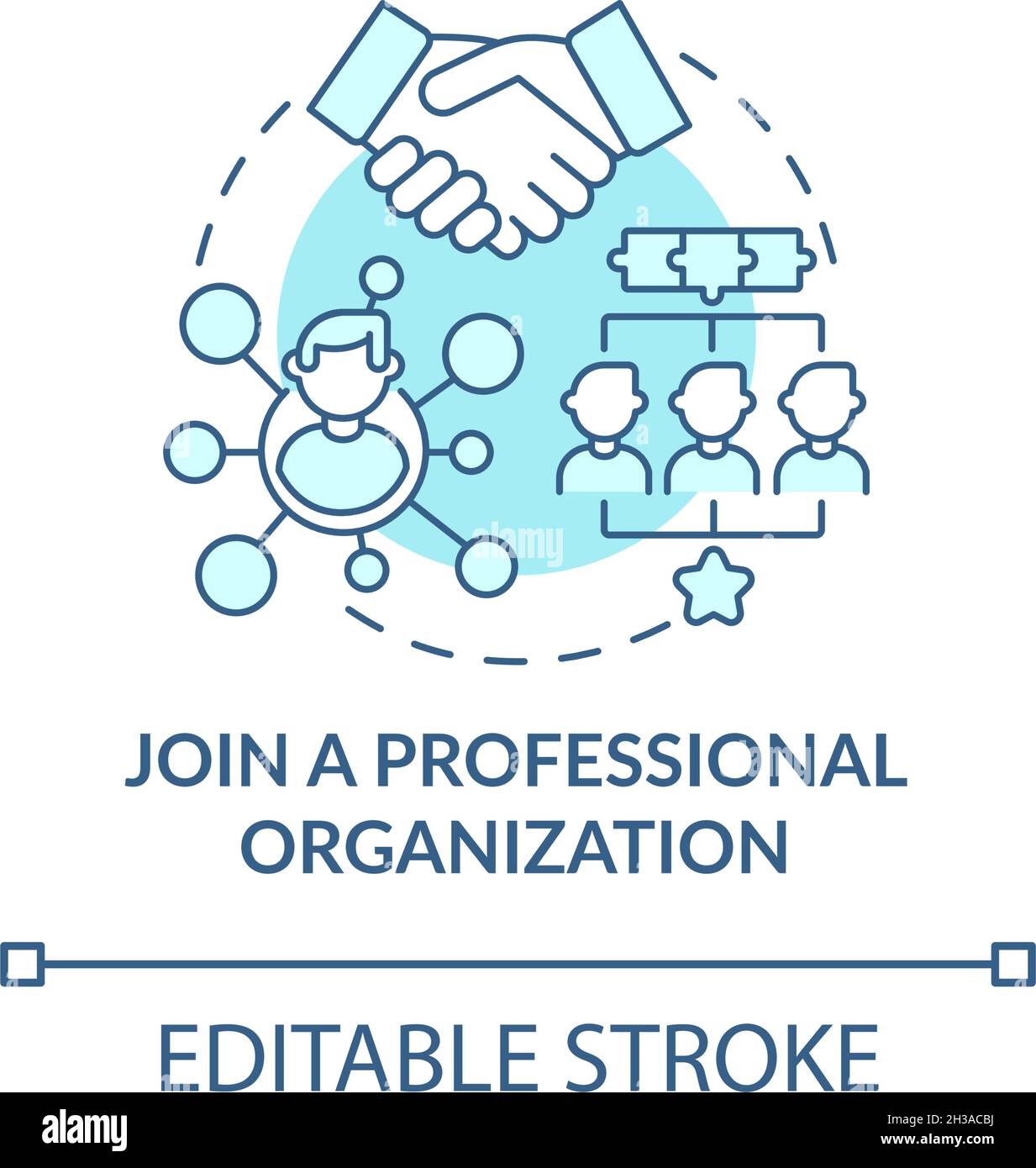 Join professional organization blue concept icon Stock Vector Image ...