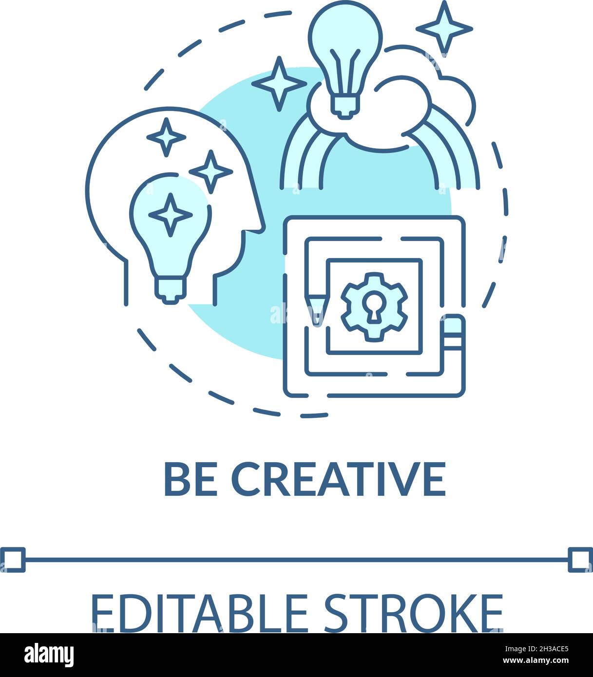 Be creative blue concept icon Stock Vector Image & Art - Alamy